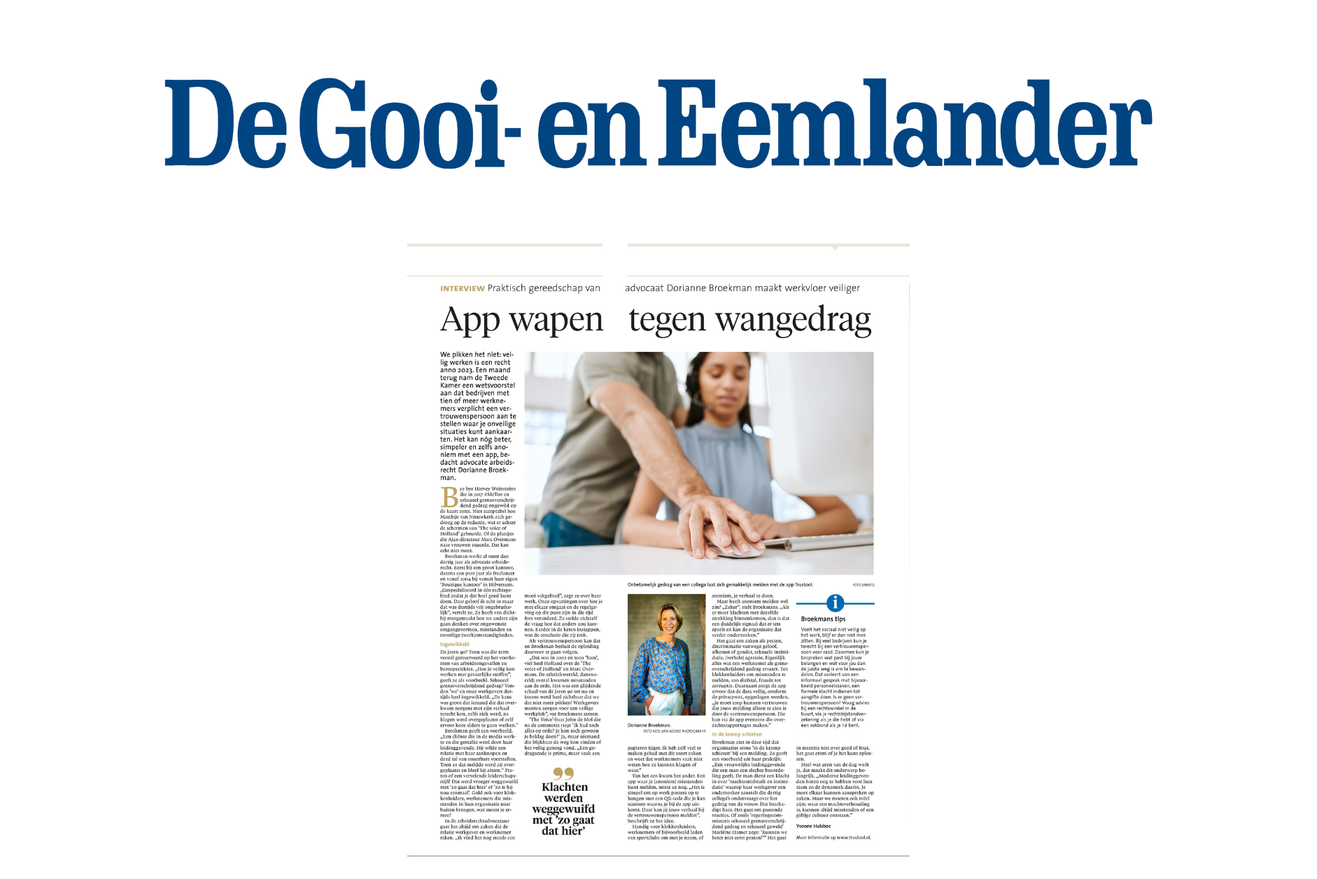 Artikel in De Gooi- en Eemlander - 27 juni 2023